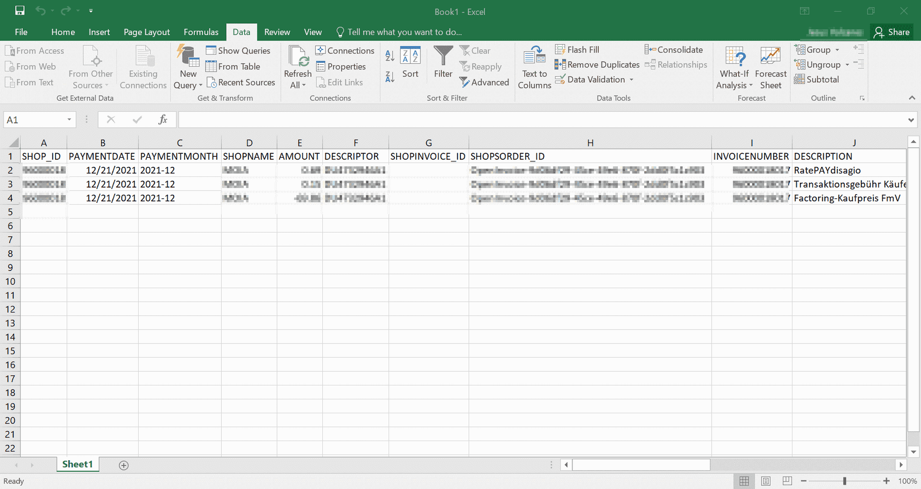 How to import a CSV settlement report into Excel